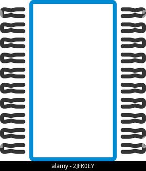 Chip Icon. Editable Bold Outline With Color Fill Design. Vector ...