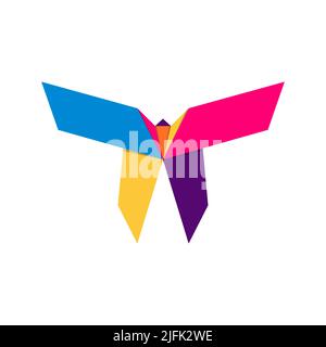 Butterfly origami. Abstract colorful vibrant butterfly logo design ...