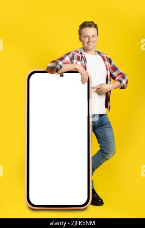 Banner handsome caucasian man wearing summer hat and plaid shirt ...