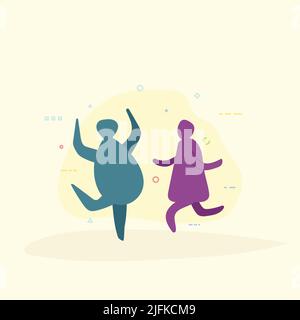 Adult persons dance. Happy dancing people. Teenager dancers at party ...