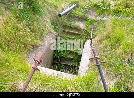 Entrance to an old bunker from WW2, used by the dutch and the germans ...