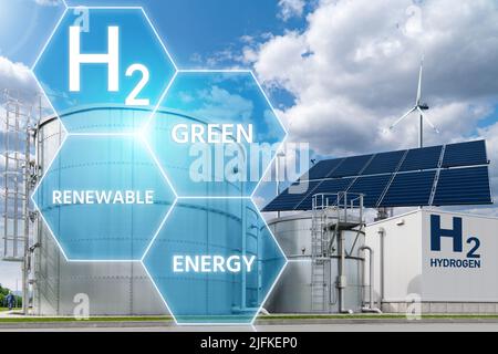 Getting green hydrogen from renewable energy sources Stock Photo - Alamy