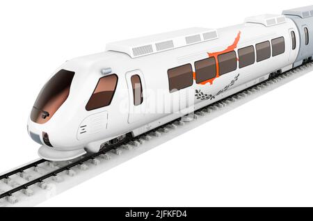 Train travel in Cyprus, concept. 3D rendering isolated on white ...