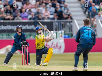 Ollie Robinson of Durham in batting action during the Vitality T20 ...