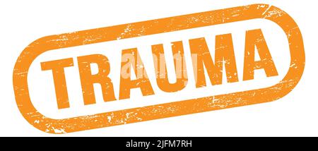 TRAUMA text written on orange rectangle stamp sign Stock Photo - Alamy