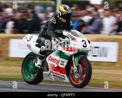 A Honda motorbike racing at Festival of Speed 2022, Goodwood, Sussex, UK Stock Photo - Alamy