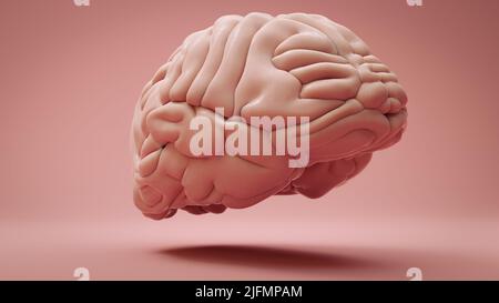 3D rendering of a floating human head on a man's hand - Artificial ...