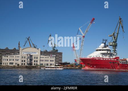 Survey Vessel Petrel Explorer, docked in Gdansk Shipyard, Poland ...