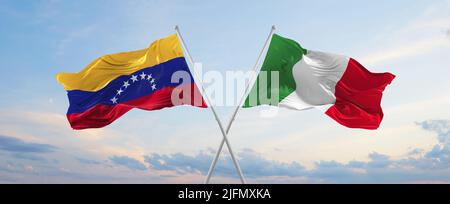 Italy and Venezuela flags. 3D Waving flag design. Italy Venezuela flag ...
