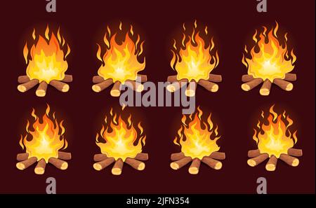 Fire Animation Sequence, Loop animation sprite sheet Stock Vector Image ...