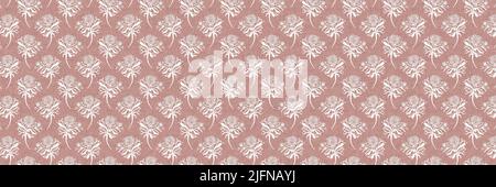 Gender neutral floral flower seamless raster border. Simple purple ...