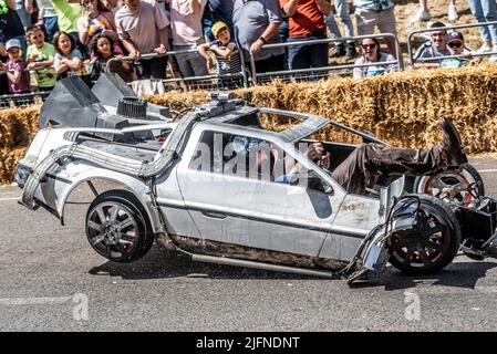 Team Soapbox Concepts kart taking the final jump at the Red Bull ...