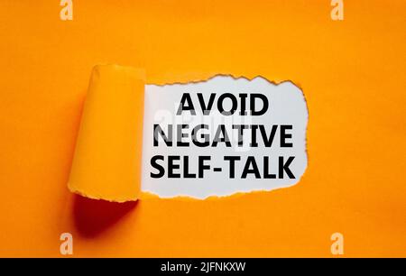 Avoid negative self-talk symbol. Concept words Avoid negative self-talk ...