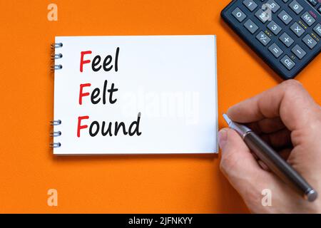 FFF feel felt found technique symbol. Concept words FFF feel felt found ...