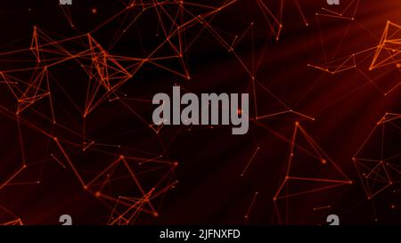 Moving geometric plexuses in computer space. Motion. Molecular or ...