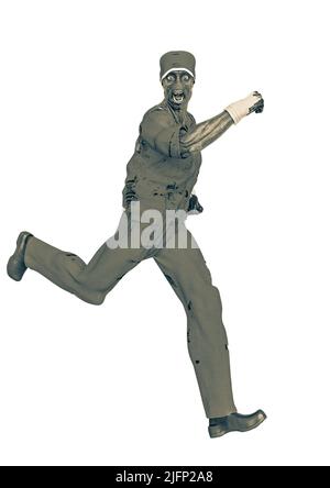 zombie running. This infected monster in clipping path is very useful ...