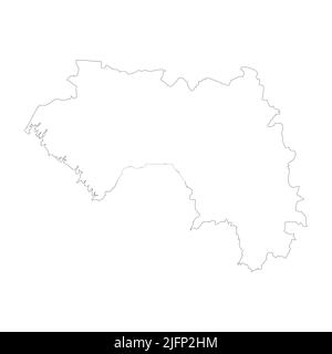 Guinea Map. Guinean Country Map. Guinea-Conakry Black and White ...