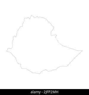Ethiopia map. Blank vector map of the Country. Borders of Ethiopia for ...