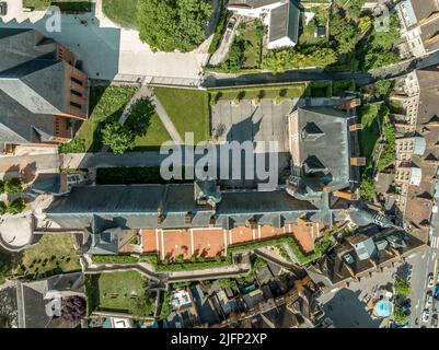 Aerial view of Gien castle fine example of the First French Renaissance ...