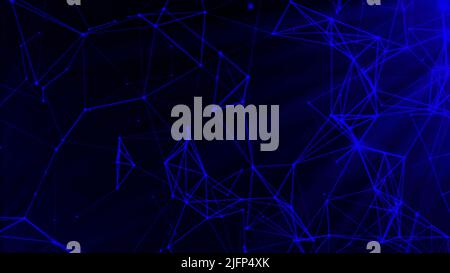 Moving geometric plexuses in computer space. Motion. Molecular or ...