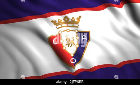 Flags of Spanish football club. Motion. Beautifully waving 3d flag with ...