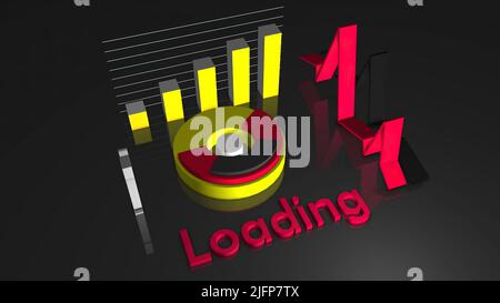 Loading background with 3d elements and shapes. Motion. Screensaver for ...