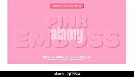 Neomorphic text effect. Neomorphisme emboss 3d simple pink modern ...