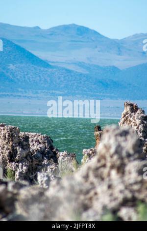 Mono Lake, a symbol of Mono County, CA, can sometimes turn green if it ...