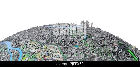 City on small planet. Architecture concept Stock Photo - Alamy