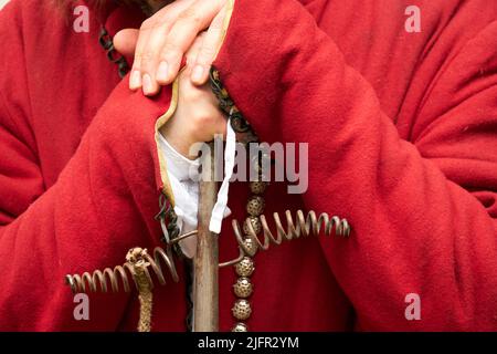 Vintage Swedish military ramrod for cannon, isolated on a white ...