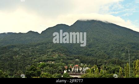 Peaks of Mount Salak are seen from Chevron geothermal project area on ...