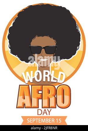 World Afro Day September 15 Banner Design illustration Stock Vector ...
