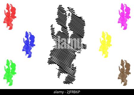 Lumparland island (Republic of Finland, Aland Islands) map vector ...