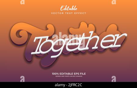 Editable text style effect - Together with orange outline text style ...