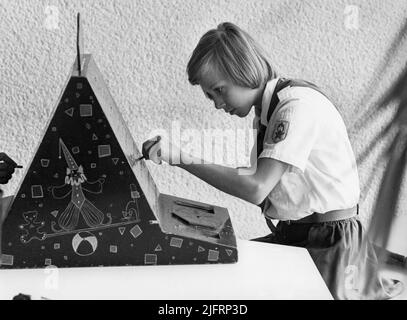 Young Soviet pioneer in uniform at school.The Vladimir Lenin All-Union ...