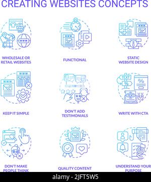 Creating websites icons Stock Vector Image & Art - Alamy