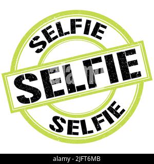 SELFIE text written on green-black round grungy stamp sign Stock Photo ...