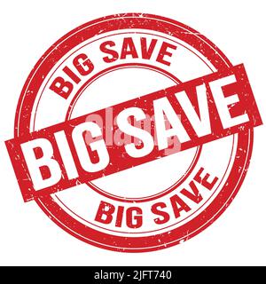 BIG SAVE text written on yellow-black round stamp sign Stock Photo - Alamy