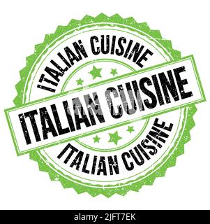 ITALIAN CUISINE text written on green-black rectangle stamp sign Stock ...