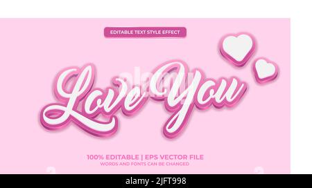 Editable text style effect - love text style Stock Vector Image & Art ...