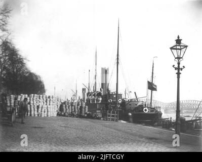 View of the Waalkade and the railway bridge Stock Photo - Alamy
