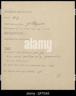 Test report for R1 D 1401 Stock Photo - Alamy