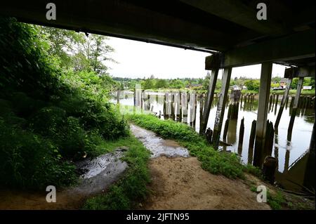 The Muddy banks of the Wishkah river in Aberdeen Stock Photo - Alamy