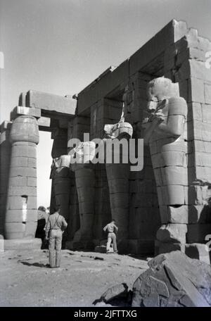 Temple of Ramesseum, Thebes, Egypt. Vintage Plan Map of Important ...