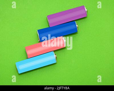 Rechargeable colorful lithium batteries Stock Photo - Alamy