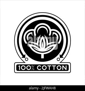 One Hundred Percent Cotton Icon, 100% Cotton Icon, Cotton Flower Icon ...