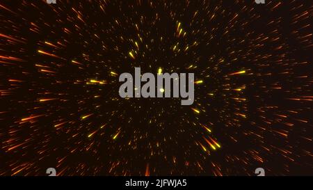 Slow-motion jump in outer space. Motion. Moving lines in cosmic stream ...
