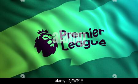 The emblem of the Premier League with a lion.Motion.The Premier League ...
