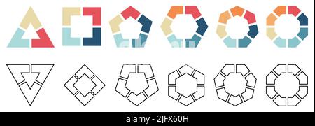 Pentagon infographic. The triangle diagram is divided into 5 parts ...