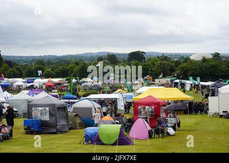 EXETER, DEVON, UK - JULY 1, 2022 Devon County Show trade stand on the ...